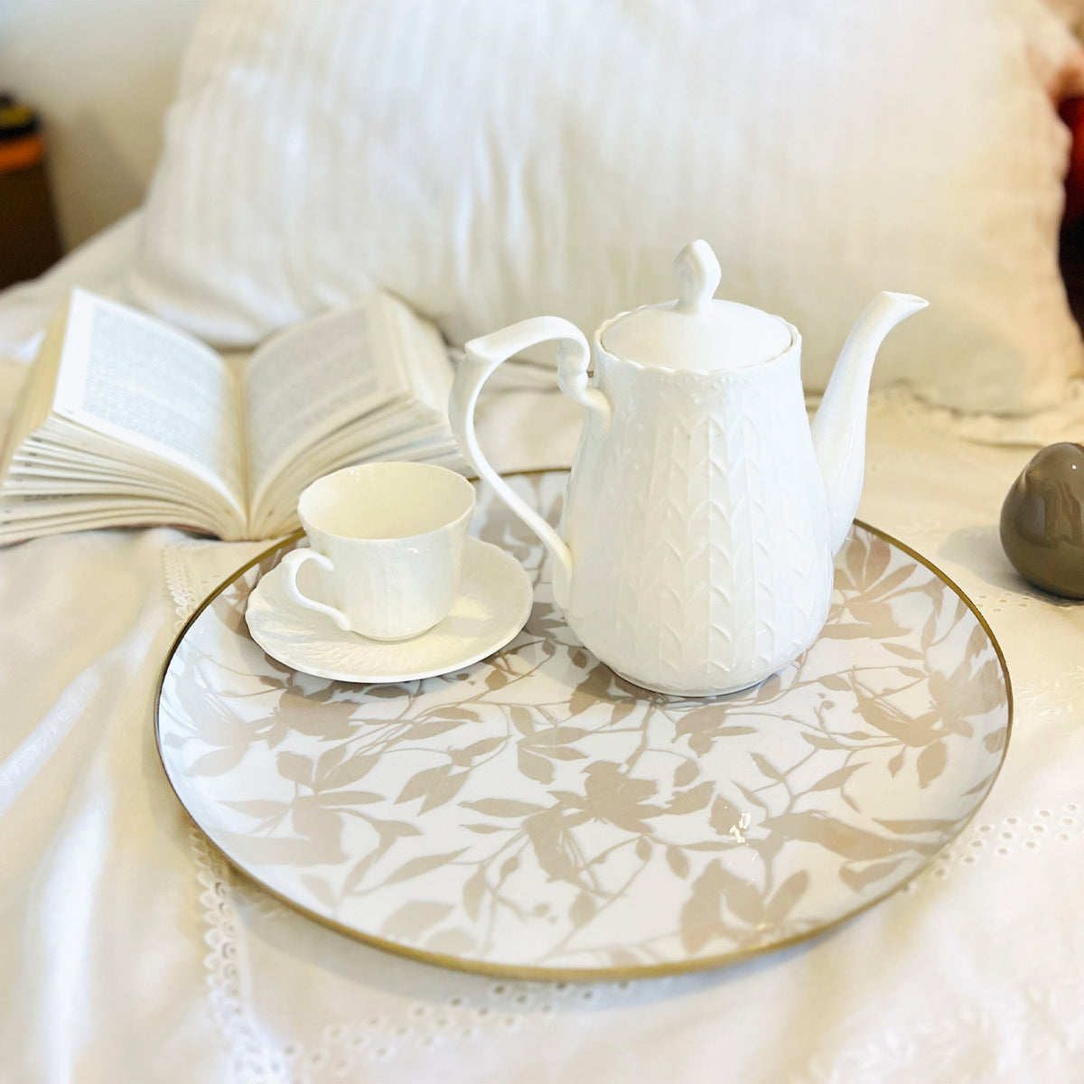 Round Serving Tray - Handloom Harmony – Faaya Gifting