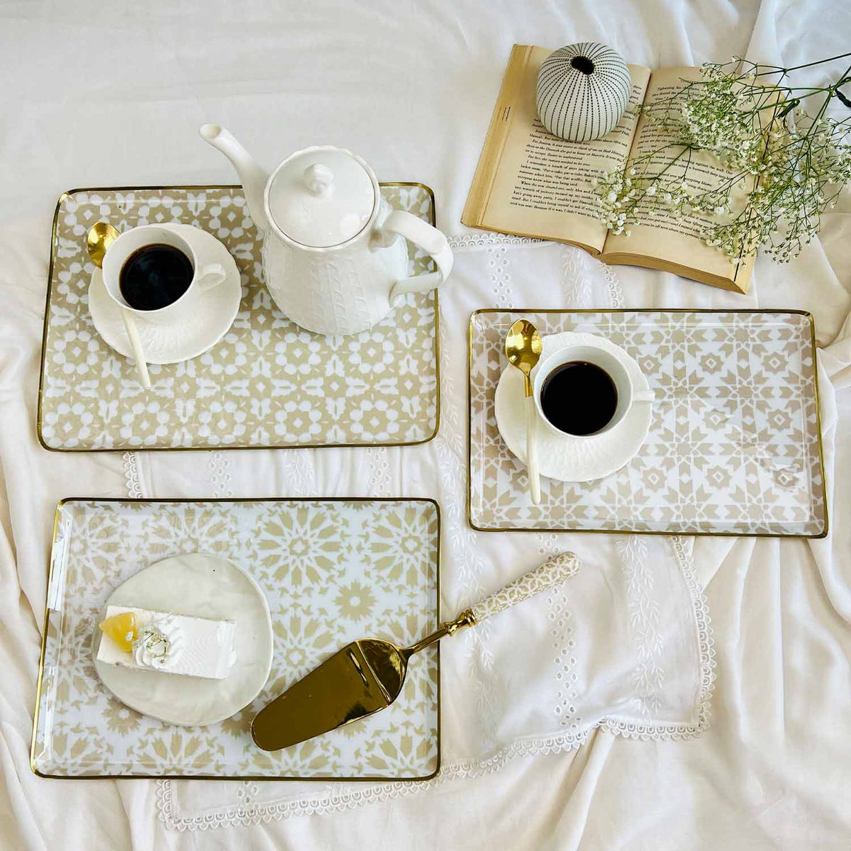 Serving Tray, Small Rectangle - Handloom Harmony – Faaya Gifting